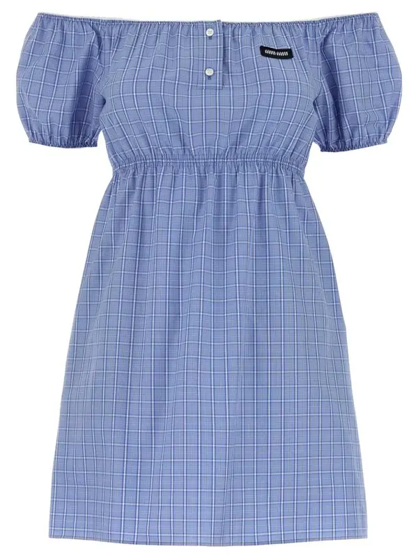 Miu Miu Embroidered Poplin Mini Dress - Multicolor