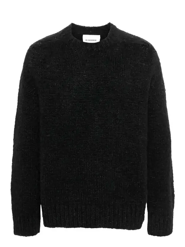 JIL SANDER Alpaca Blend Crew Neck Sweater - Black