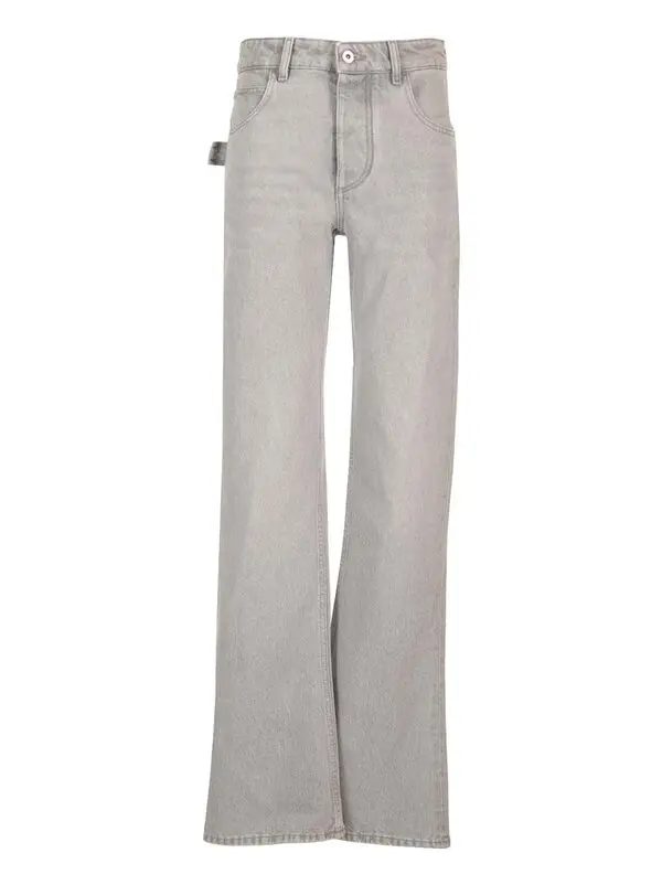 Bottega Veneta Boot Cut Jeans In Light Washed Denim - Gray