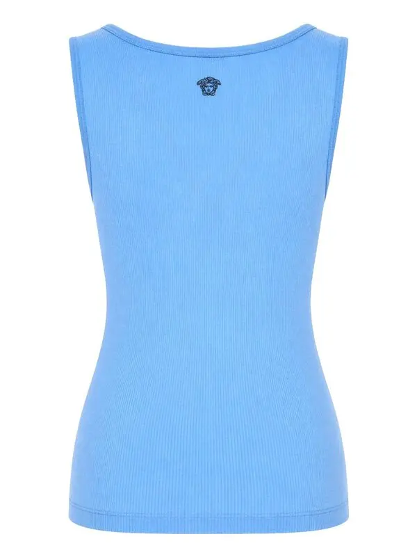 Versace Ribbed Wool Tank Top - Blue