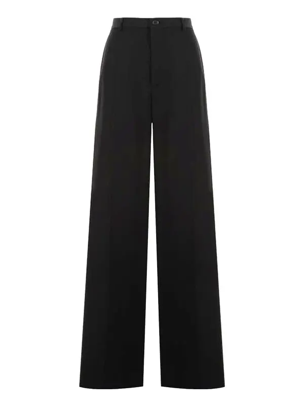 Balenciaga Wool Flared Trousers - Black