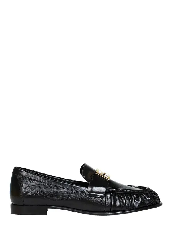 Fendi Black Nappa Leather Baguette Loafers - Multicolor
