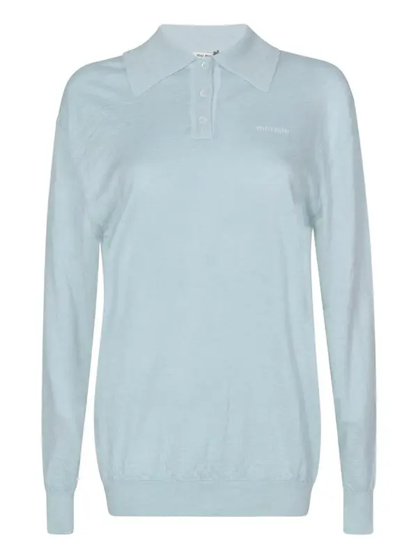 Miu Miu Cashmere Polo Shirt - Blue