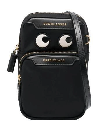 ANYA HINDMARCH Recycled Nylon Text Print Satchel Bag - Black