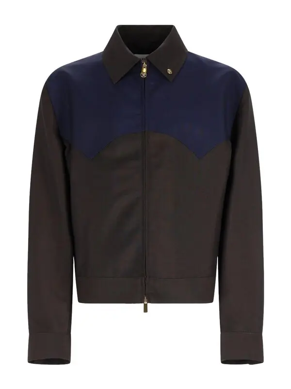 Versace Wool And Mohair Zip Jacket - Brown