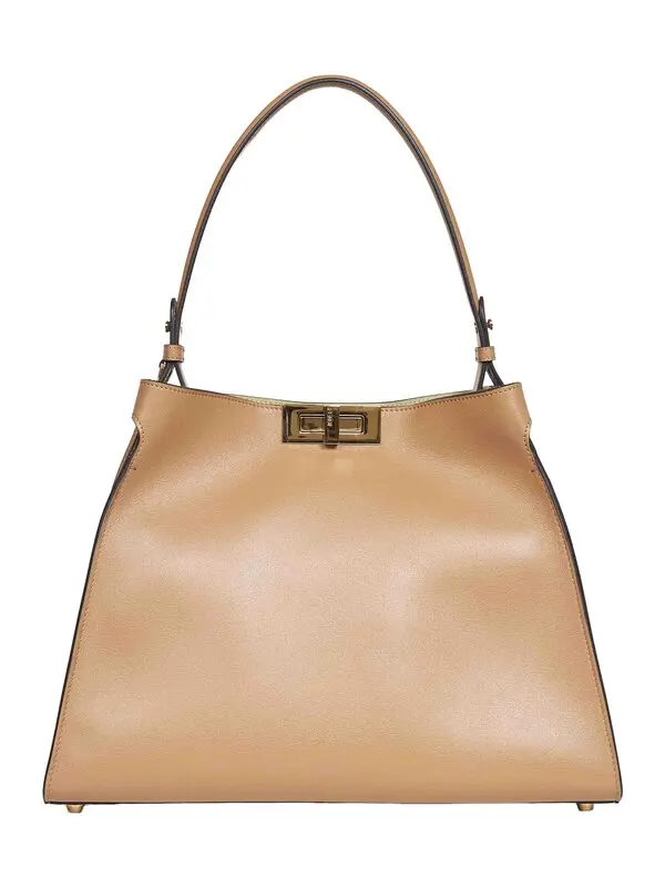 Fendi Medium Handbag In Cappuccino And Forest Green - Multicolor