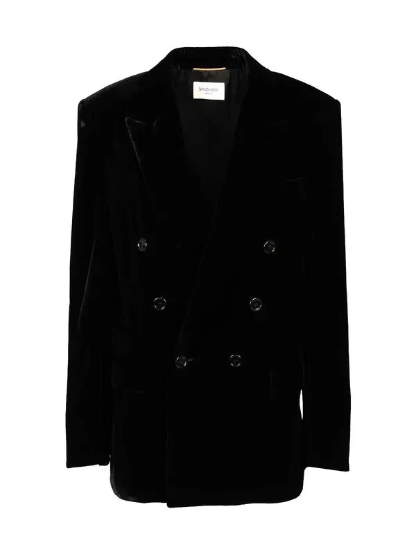 Saint Laurent Cassandre Double-breasted Jacket - Black
