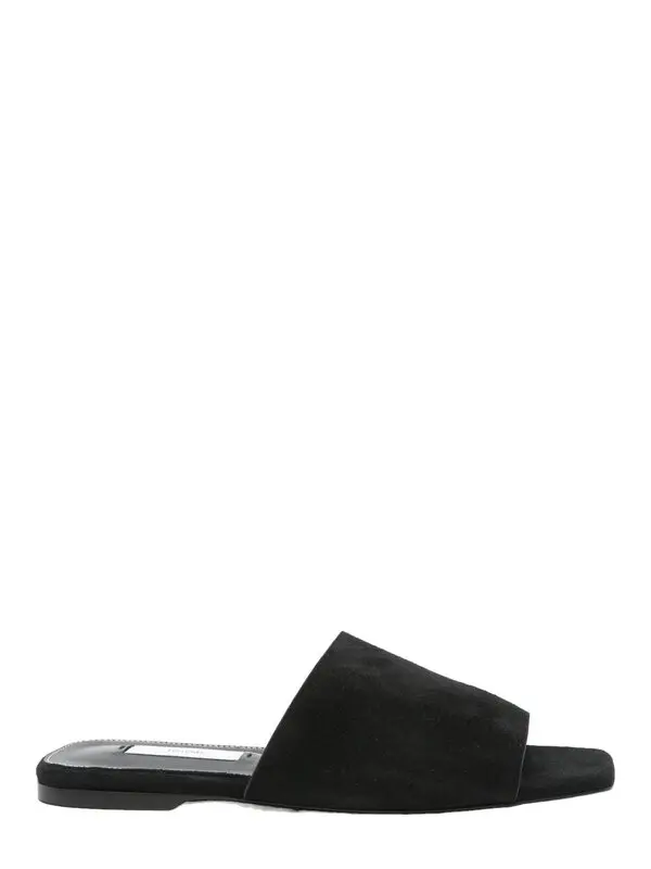 TOTEME Black Velvet Flat Sandals - Multicolor