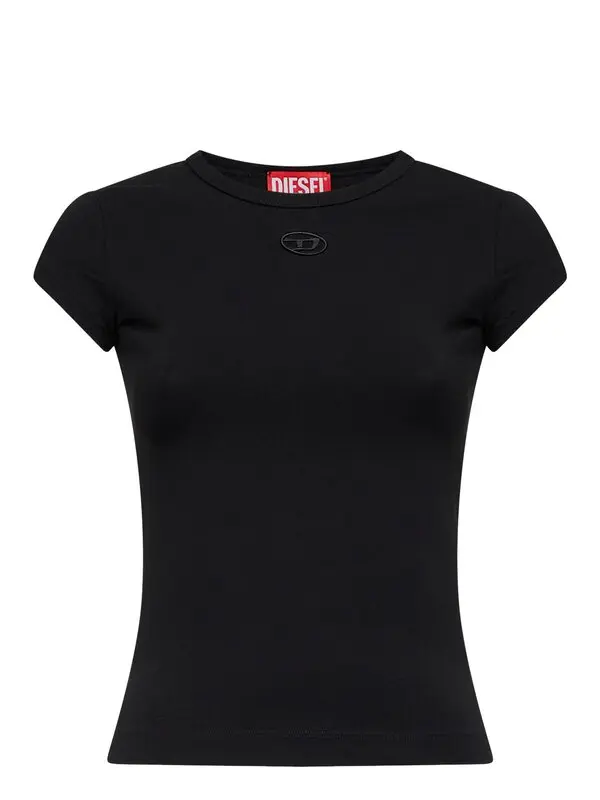 DIESEL® Black Stretch Jersey Logo T-shirt - Multicolor
