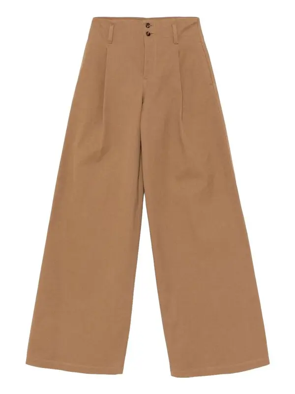 Chloé Wide-leg Cotton Trousers - Multicolor