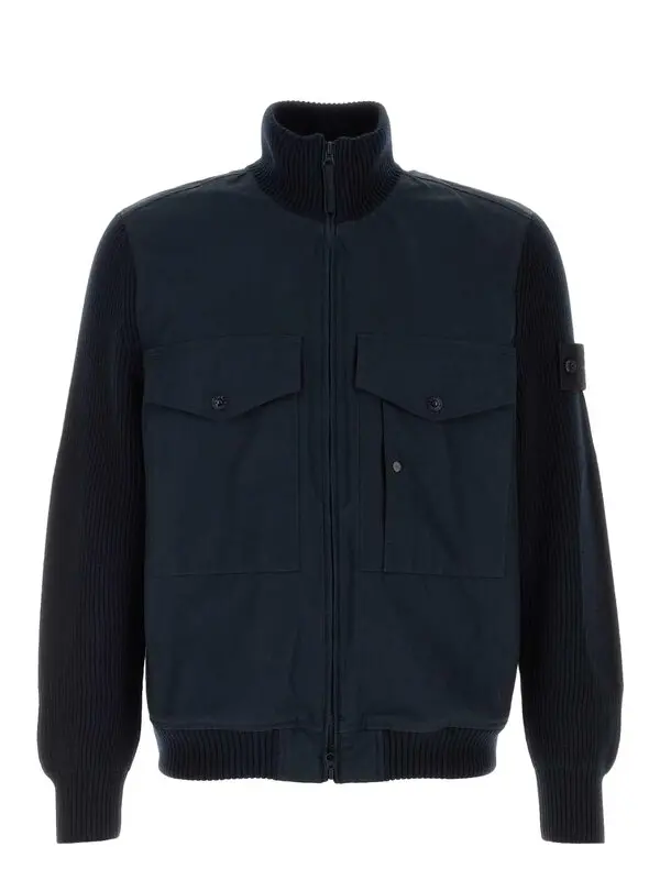 Stone Island Navy Cotton Jacket - Blue