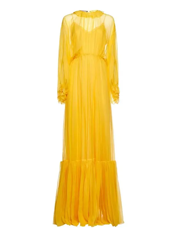 Gucci Silk Long Dress - Yellow