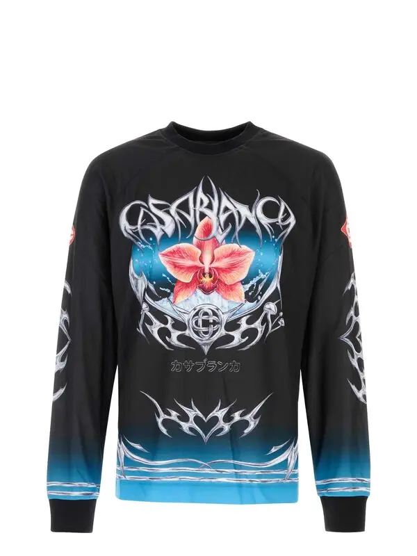 Casablanca Printed Polyester Long Sleeve T-shirt - Multicolor