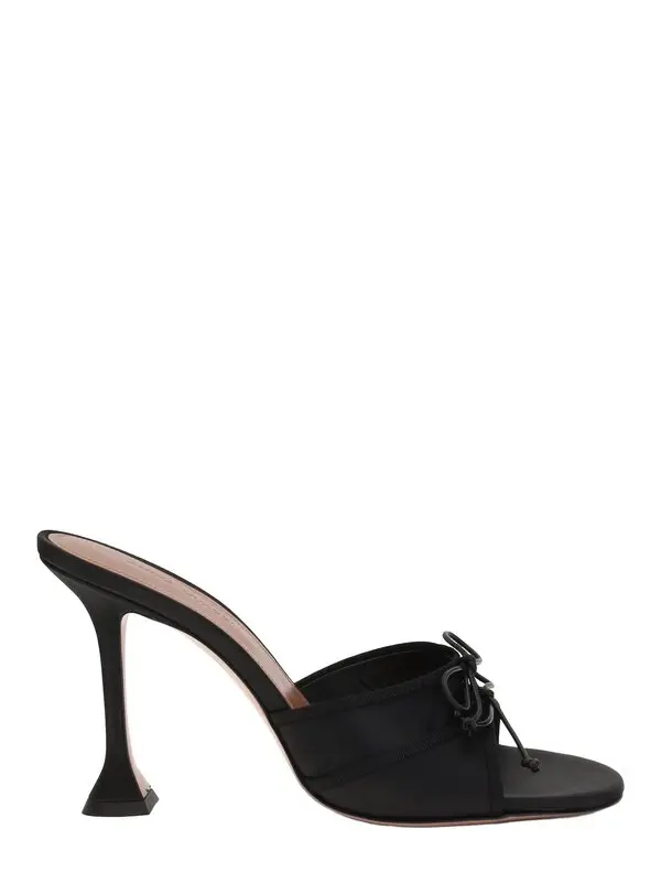 Amina Muaddi Eleonora Mules Sandals With Sculptural Heel - Black