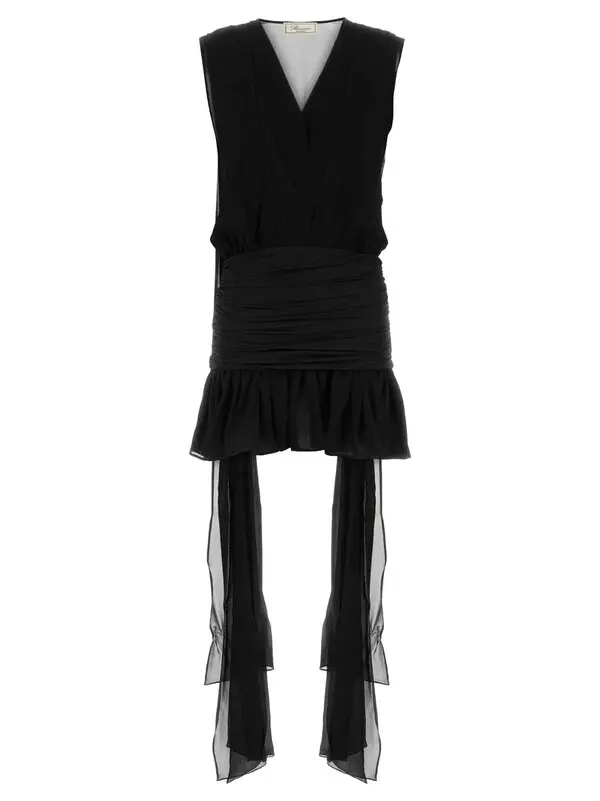 Blumarine Georgette Mini Dress - Black