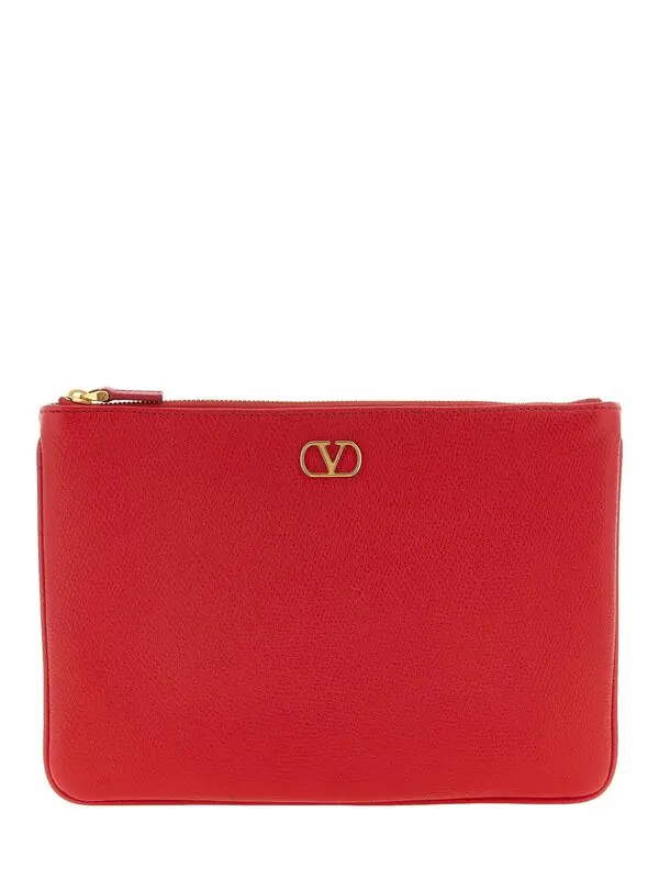 Valentino Garavani Vlogo Signature Clutch Bag - Red