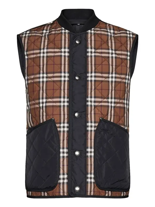 Burberry Weaverton Quilted Vest Jacket - Brown