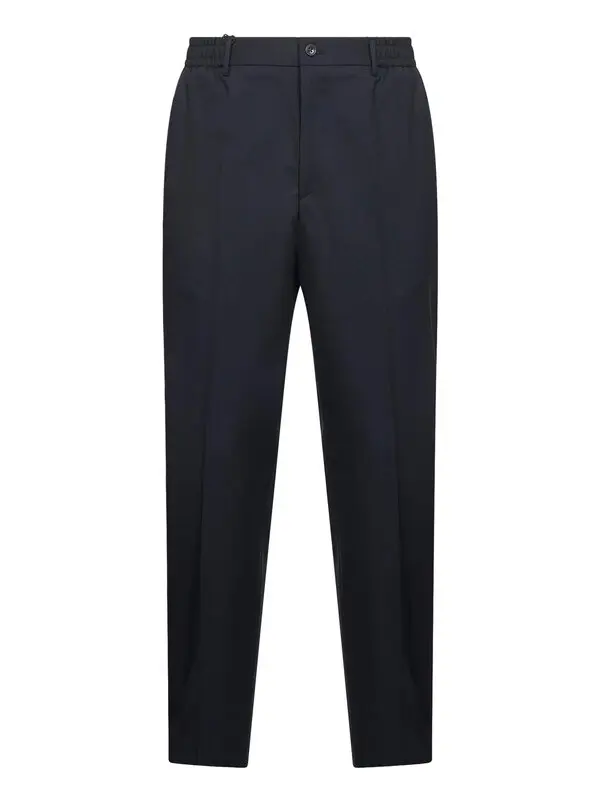 Tagliatore Blue Stretch Virgin Wool Blend Garcon Trousers - Multicolor