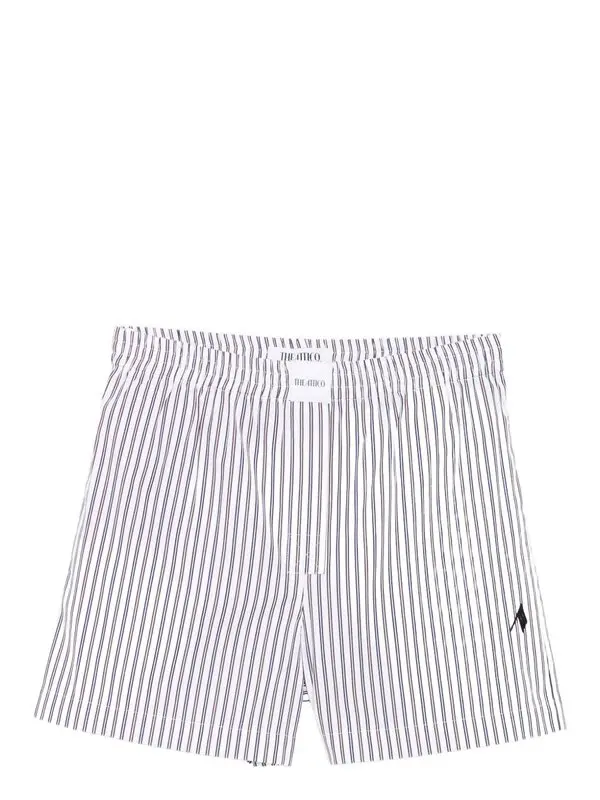 Attico Striped Cotton Shorts - Multicolor