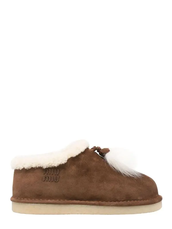 Miu Miu Suede Leather Slippers - Multicolor