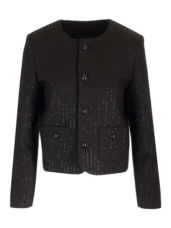 Celine Sequin Detailed Jacket - Black