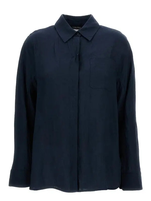 Max Mara Long-sleeved Linen Shirt - Multicolor