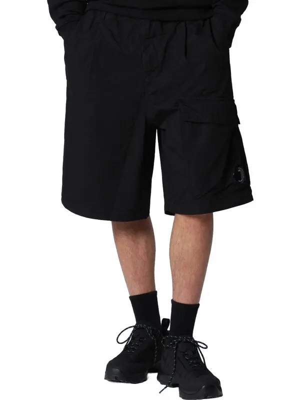 C.P. COMPANY Cotton Bermuda Shorts - Black