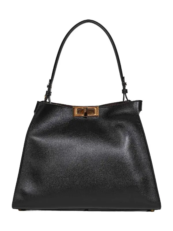 Fendi Black And Chocolate Way Medium Handbag - Multicolor