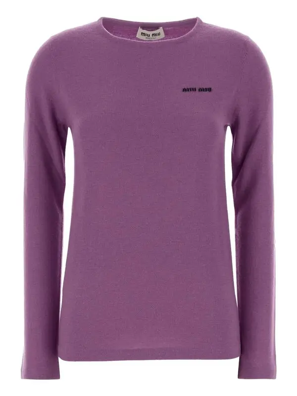 Miu Miu Wool Blend Sweater - Purple