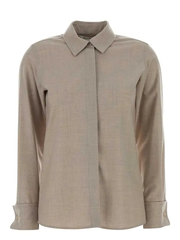 Max Mara Tebaide Shirt In Stretch Cashmere - Gray