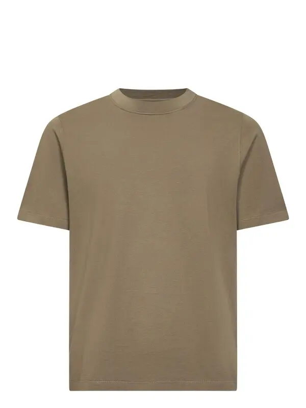 Brunello Cucinelli Khaki Cotton Jersey Crewneck T-shirt - Multicolor