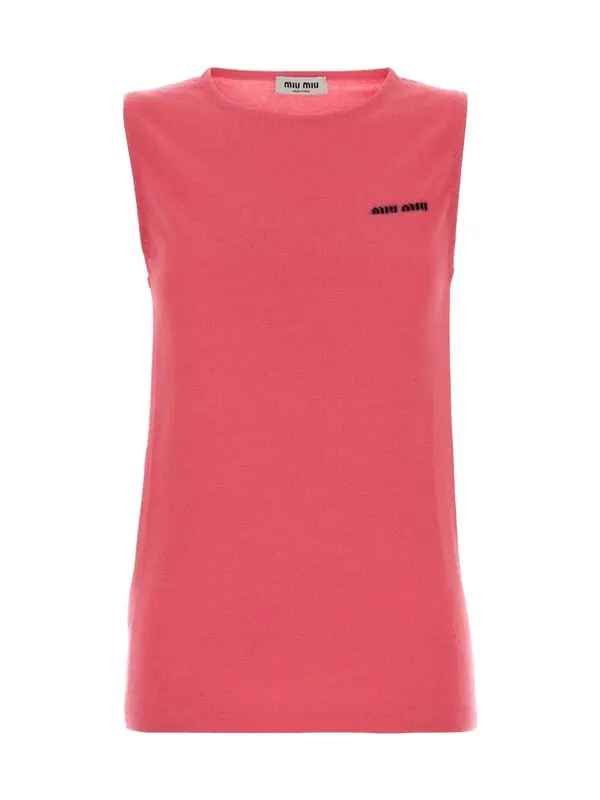 Miu Miu Cashmere Blend Vest - Pink