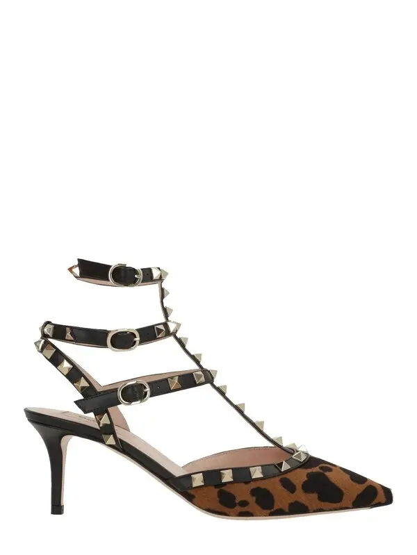 Valentino Garavani Rockstud Calf Hair Pumps - Black