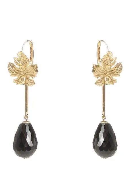 Celine Green Thumb Leaf Earring - Gold