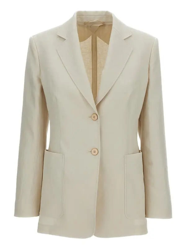 Max Mara Single-breasted Linen Blazer - Multicolor