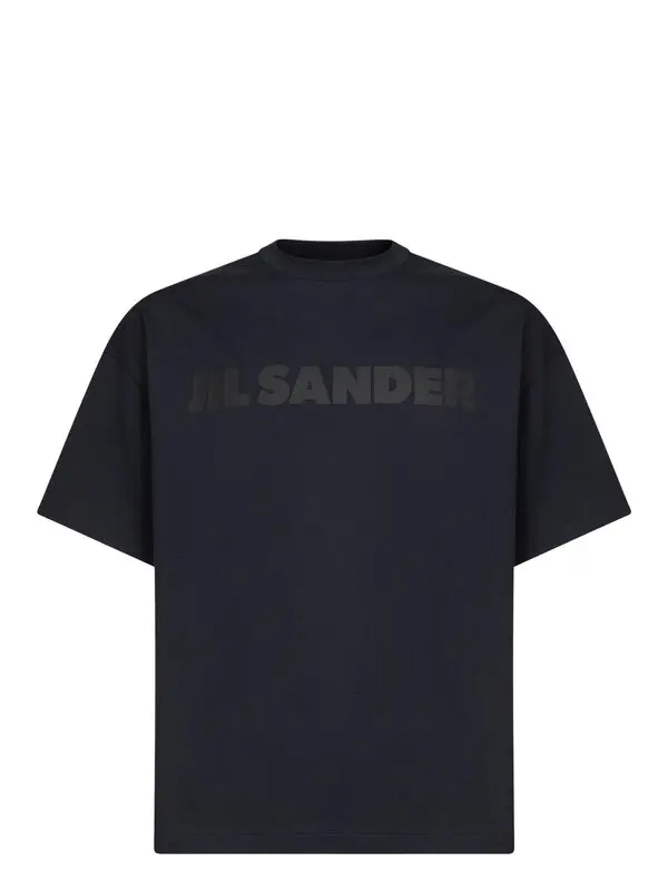 JIL SANDER Blue Lightweight Cotton Jersey Logo T-shirt - Multicolor
