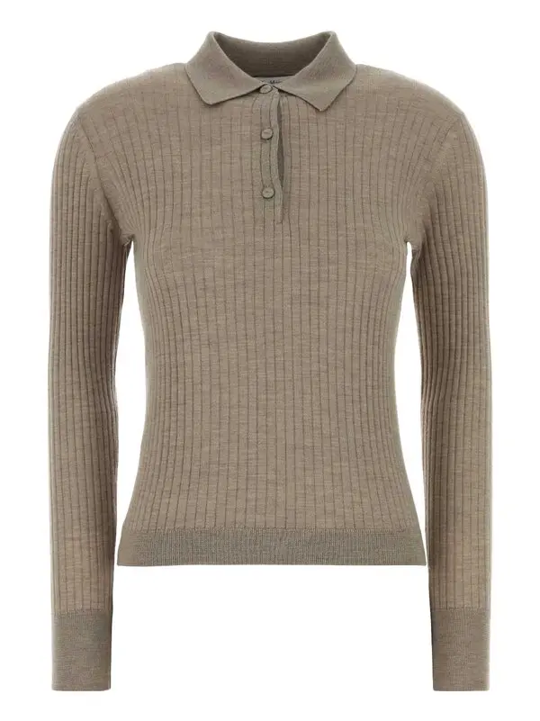 Max Mara Dove Grey Cashmere Blend Gitano Polo Shirt - Gray