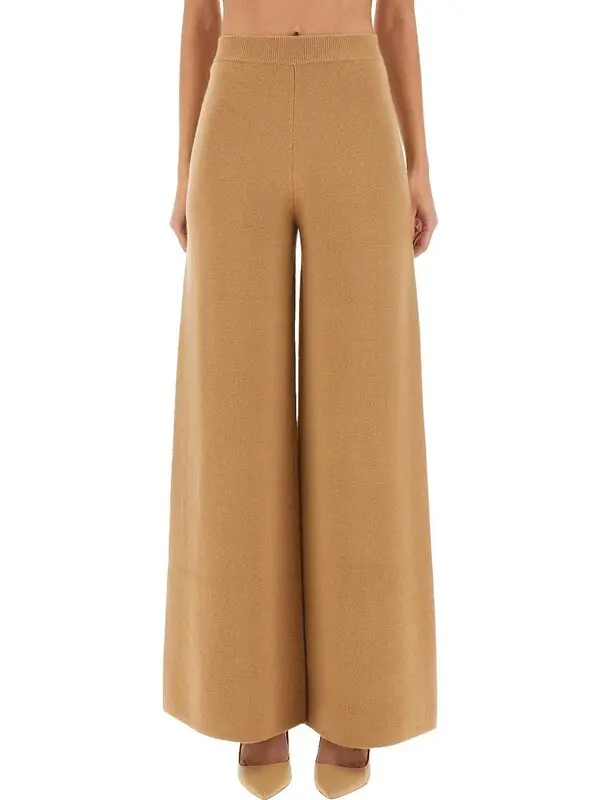 Max Mara Wide Leg Wool And Cashmere Pants - Cream