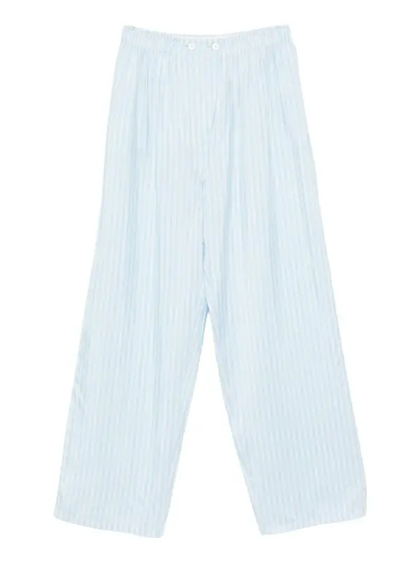 Prada Cotton Blend Striped Trousers - Multicolor