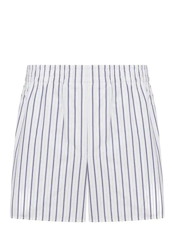 Ami Striped Cotton Shorts - White