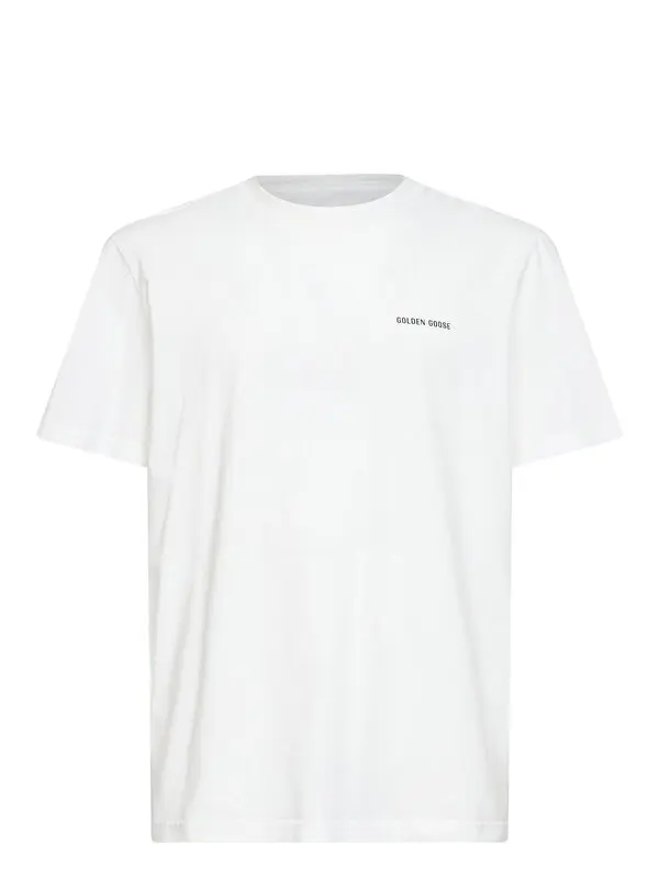 GOLDEN GOOSE White Cotton Jersey Journey T-shirt - Multicolor