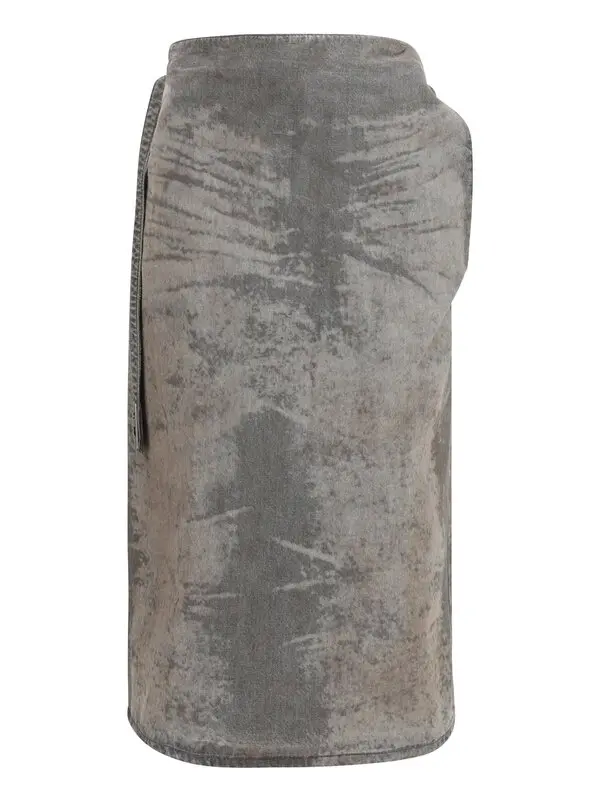 DIESEL® De-morika-fsi Flared Midi Skirt - Gray