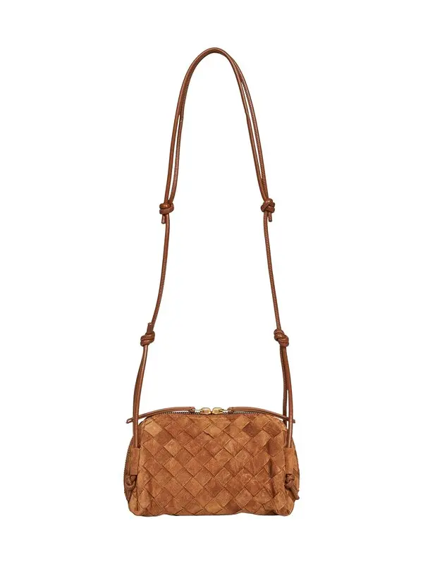 Bottega Veneta Amber Concert Pouch In Intrecciato Suede - Multicolor