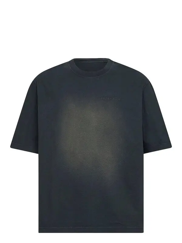 GOLDEN GOOSE Black Bleached Cotton Jersey Journey T-shirt - Multicolor