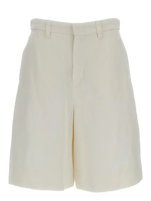 Max Mara Cotton Linen Blend Bermuda Shorts - Multicolor