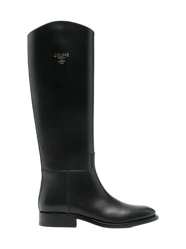 Celine Anais Leather Riding Boots - Multicolor