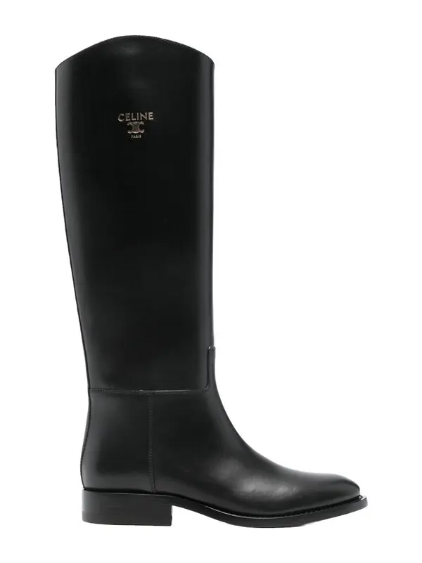 Celine Anais Leather Riding Boots - Multicolor