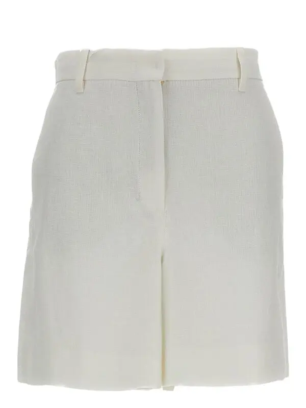 Max Mara Linen High Waist Shorts - Multicolor