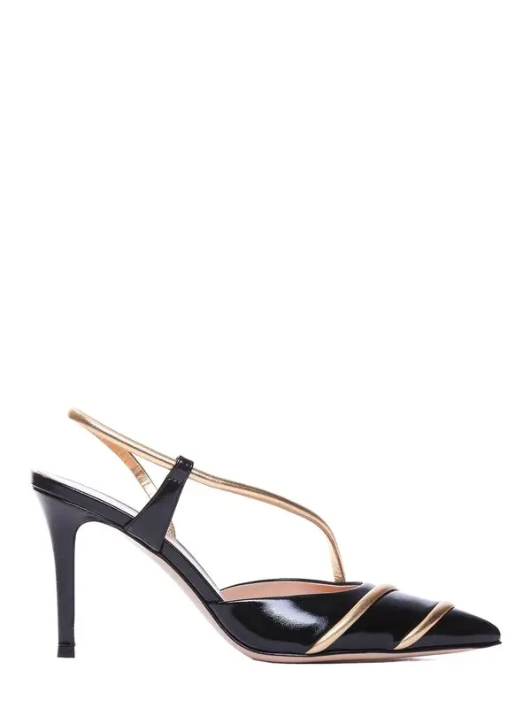 GIANVITO ROSSI Leather Slingback Pumps - Black