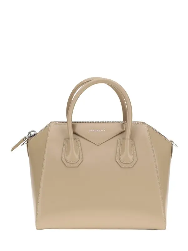 Givenchy Antigona Small Leather Box Handbag - Cream